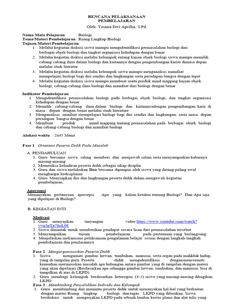 Format RPP CGP 10 REGULER | PDF