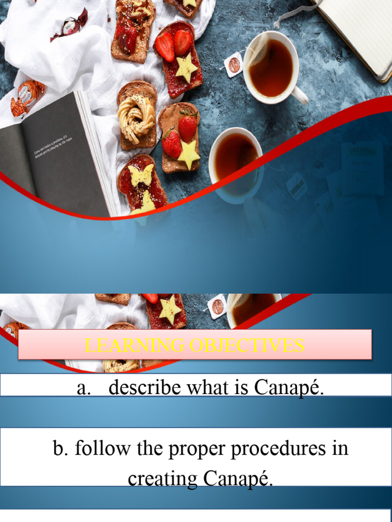 Understanding Canapés: Types and Preparation | PDF