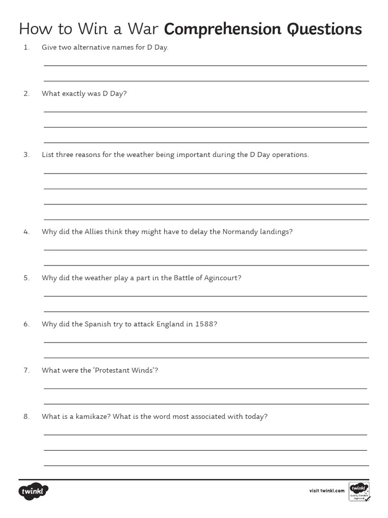 How To Win A War Questions Middle Ability | PDF | History