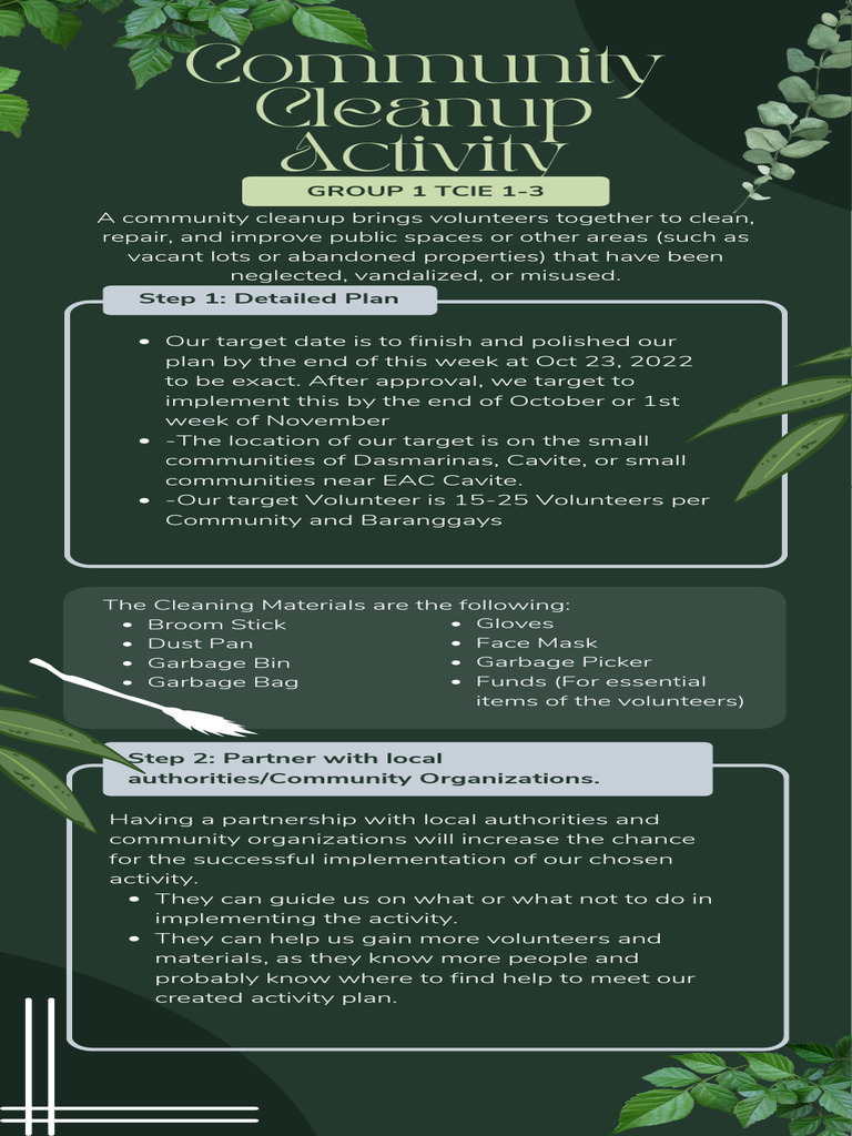 Community Cleanup Activity | PDF