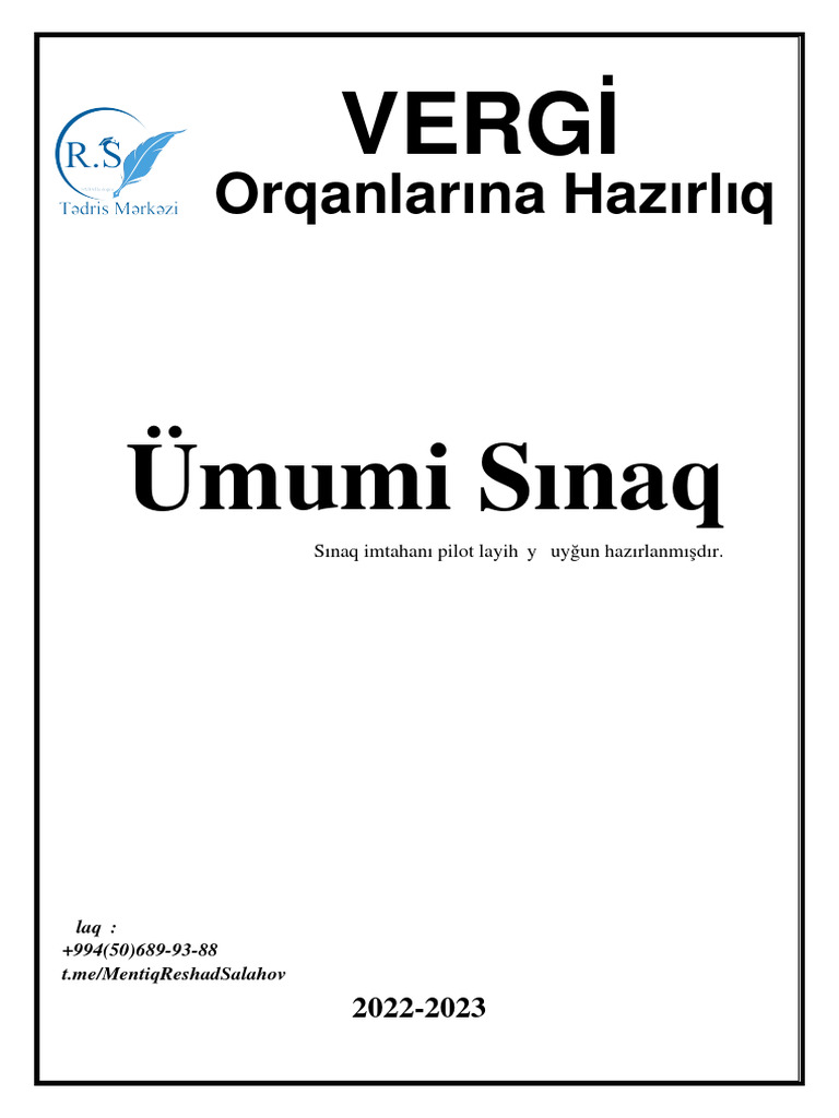 Vergi Sınaq1 | PDF