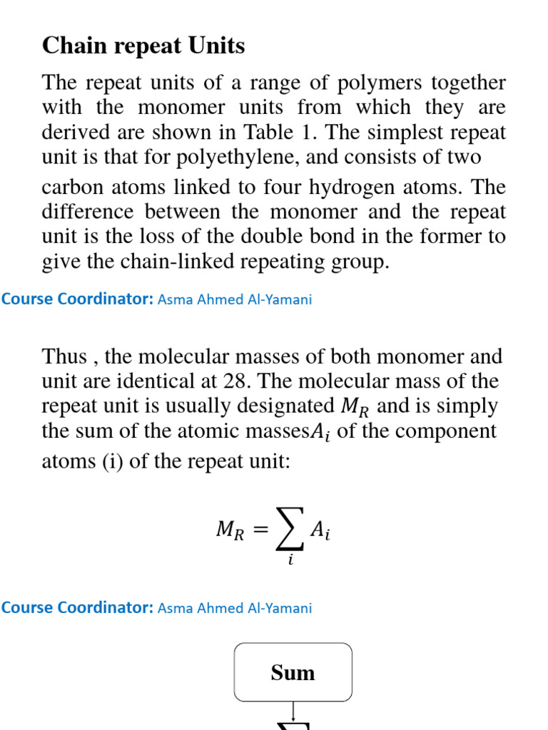 Understand Chain Disposition (Chain Repeat Unit) | PDF | Polymers ...