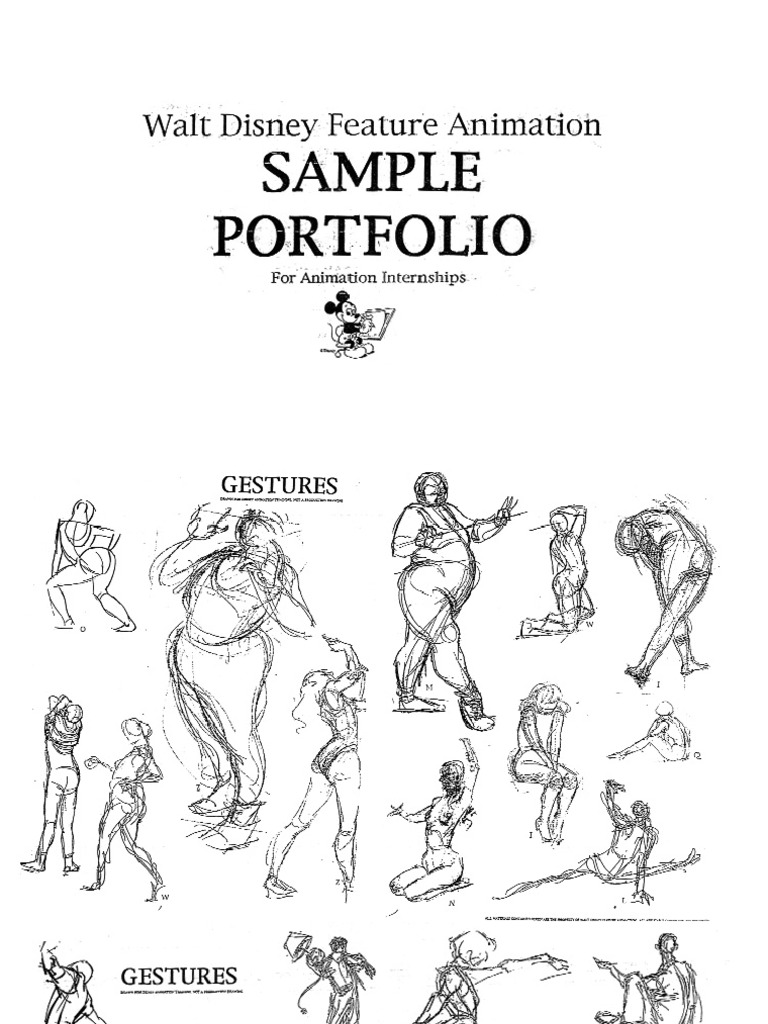 (Disney) Disney's Sample Portfolio For Animation Internships | PDF