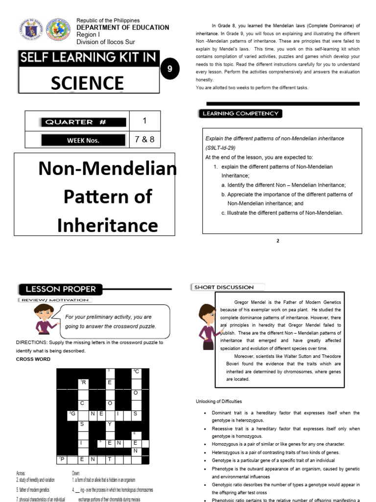 SLK 9 - WK4 - Non Mendelian 1 1 | PDF | Dominance (Genetics) | Genotype