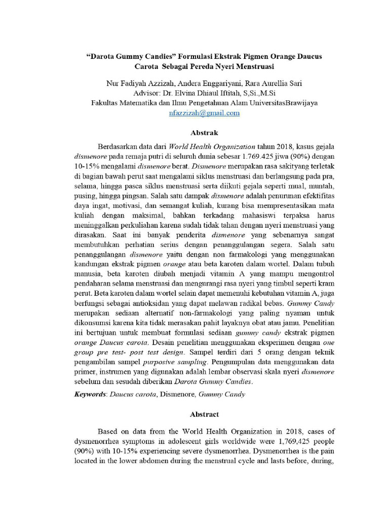 Gummy Wortel Pereda Nyeri Menstruasi | PDF | Pengembangan Diri | Kesehatan Holistik