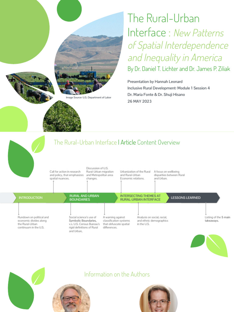 The Rural-Urban Interface - New Patterns of Spatial Interdependence and ...