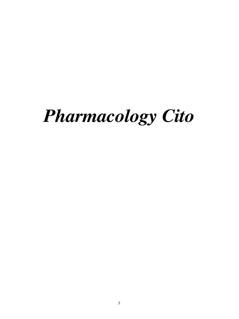 Pharmacology Cito | PDF | Drug Metabolism | Pharmacology