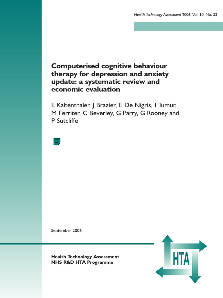 WRAP Sutcliffe Computerised Cognitive Behaviour | PDF | Cognitive ...