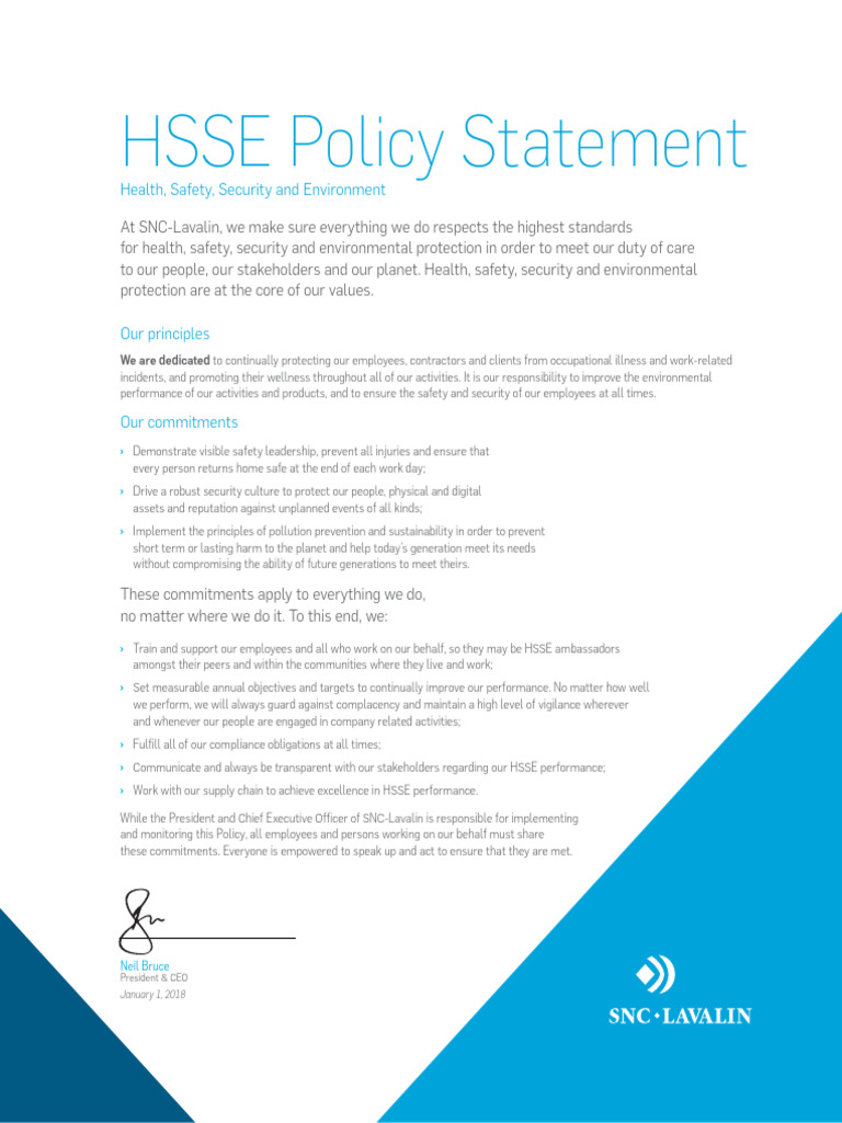 Hsse Policy Statement - en | PDF