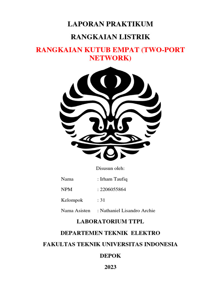 Laporan Praktikum Rangkaian Listrik, Rangkaian Kutub Empat | PDF | Komputer