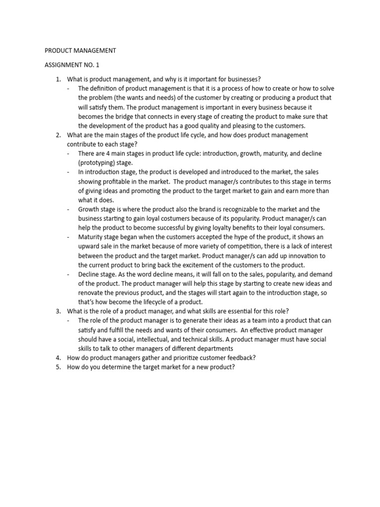 Product Management | PDF | Product (Business) | Customer