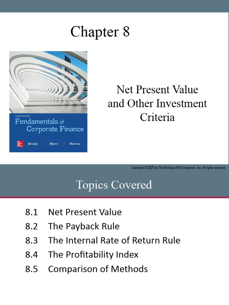 Brealey Fundamentals of Corporate Finance 10e Ch08 PPT 2022 | PDF | Net ...