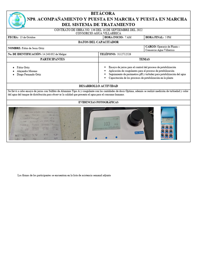 13 de Octubre NP8 Acompañamiento y Puesta en Marcha | PDF
