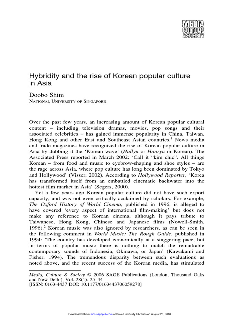 Shim Korean Pop | PDF | South Korea | World Politics