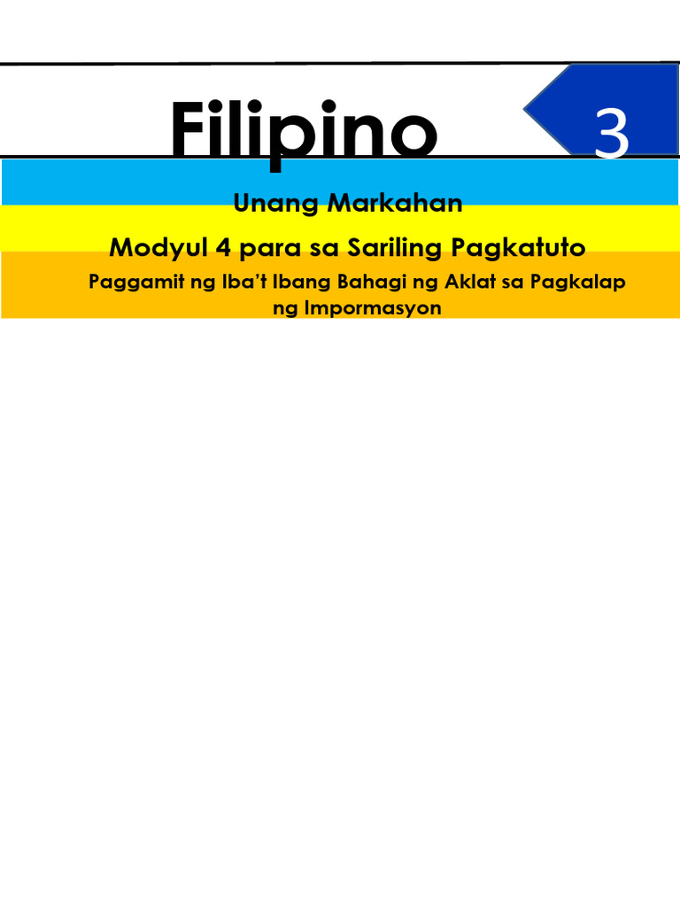 Filipino 4 Module 4 1q | PDF