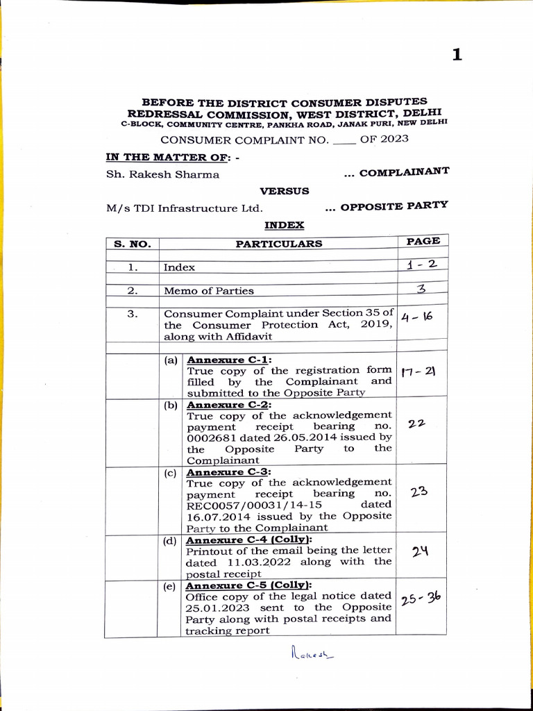 Sample Consumer Complaint | PDF
