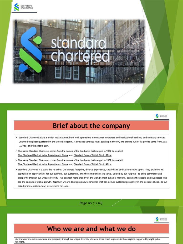 Standard Chartered Banking Services Overview | PDF | Banks | Income ...
