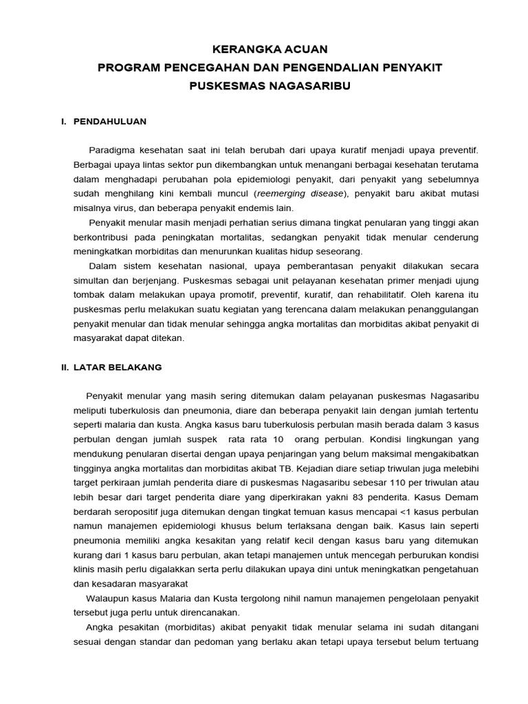 KERANGKA ACUAN P2P PKM Nagasaribu | PDF