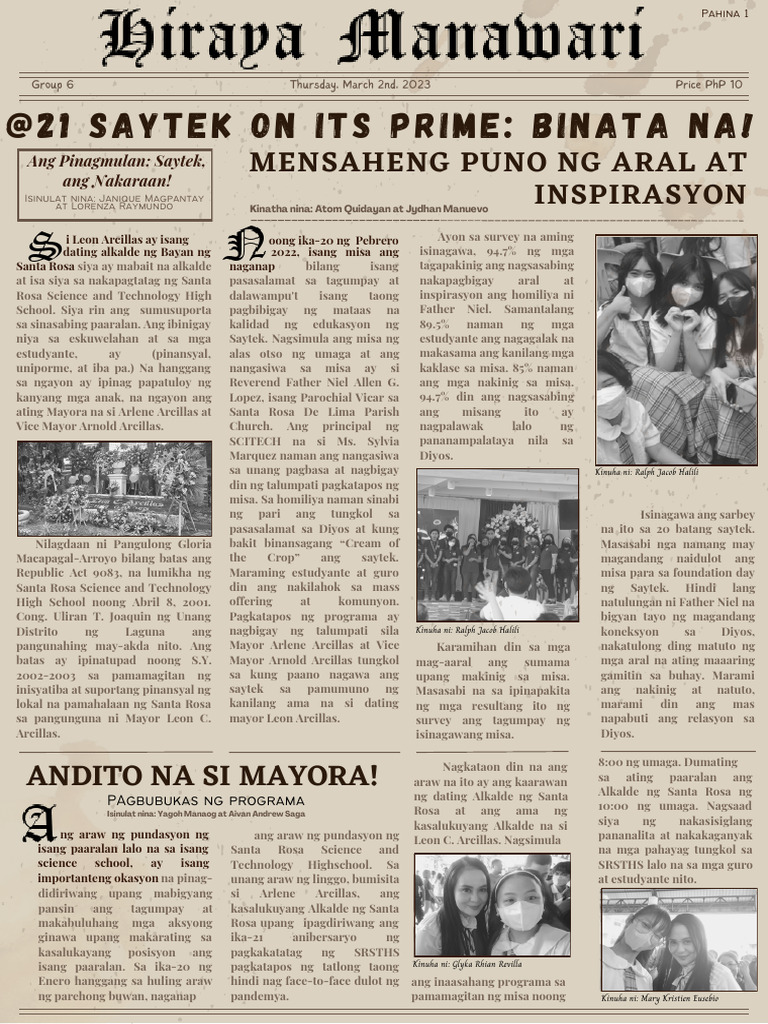 Newspaper Filipino | PDF