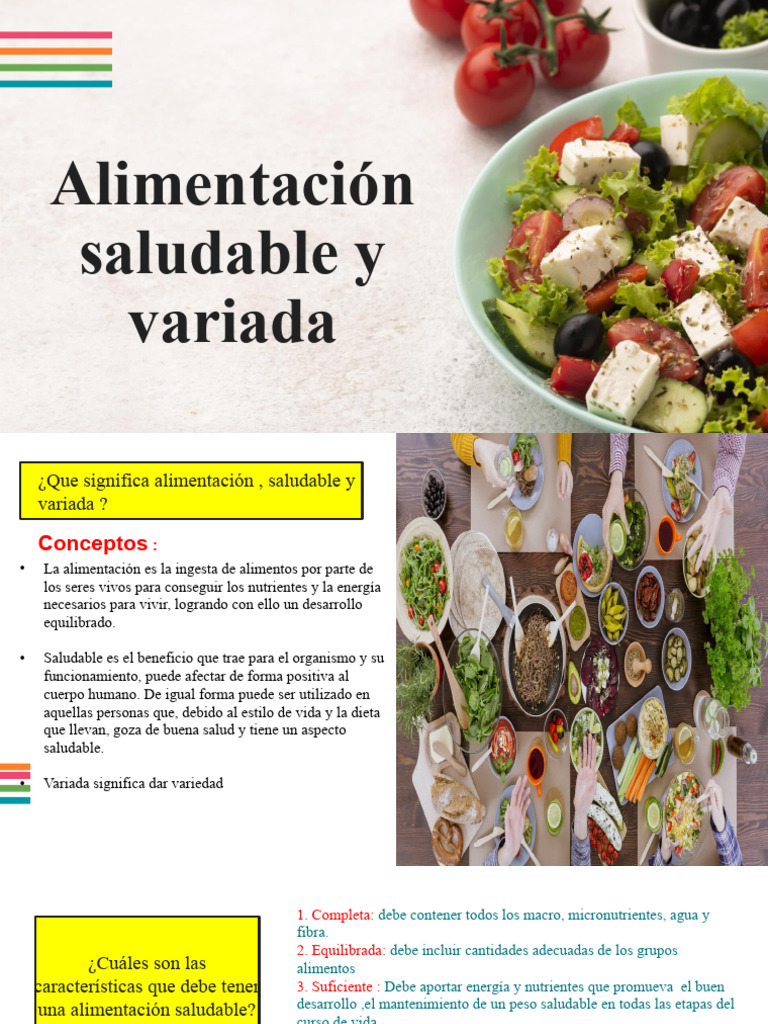 Alimentacion Saludable y Variada | PDF | Alimentos | Nutrición