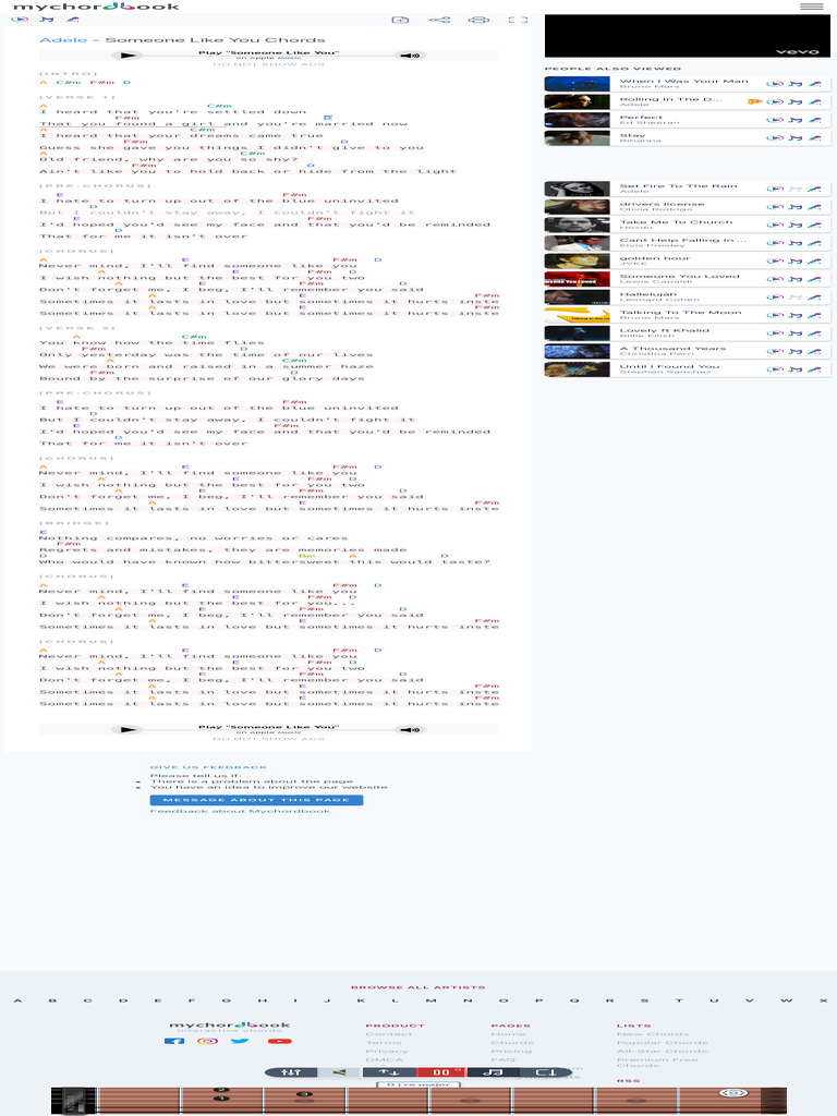 Adele - Someone Like You Chords | PDF | Song Structure | Songs