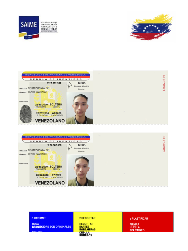 Cedula Henry Benitez PDF | PDF