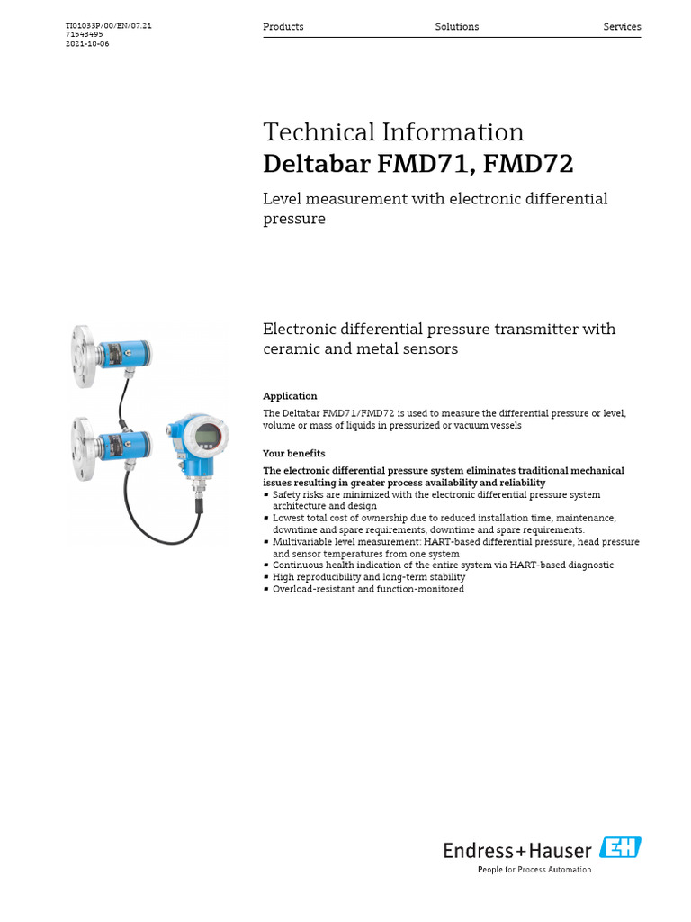Ti01033pen 0721 | PDF | Pressure Measurement | Metrology