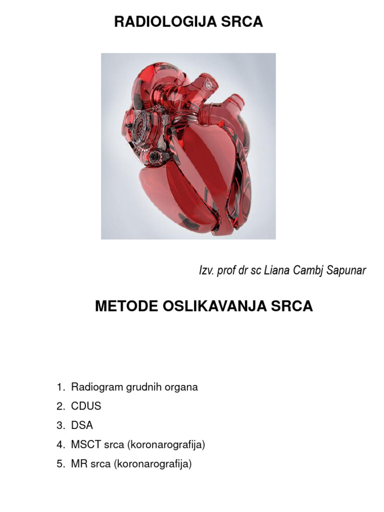 Radiologija Srca - 2023 - 24 | PDF
