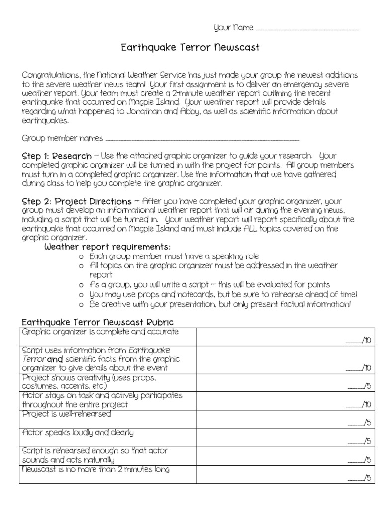 Earthquake Terror Newscast | PDF