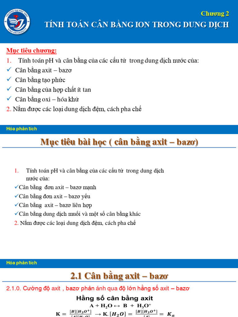 2 - Chương 2 - P1 - CB Axit-Bazo | PDF
