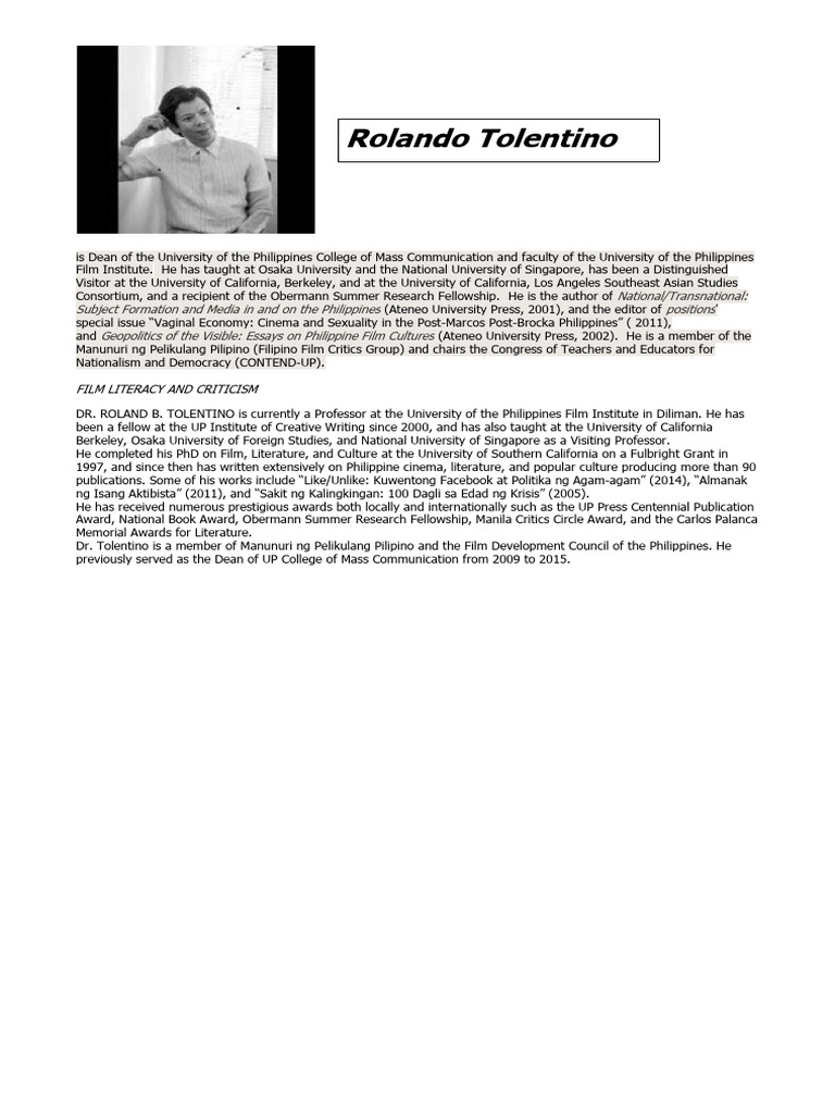 Rolando Tolentino | PDF