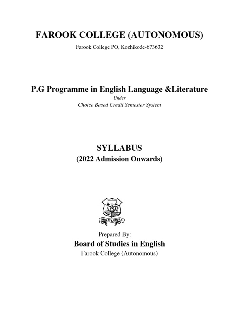 MA English Syllabus Overview 2022 | PDF | Linguistics | William Shakespeare
