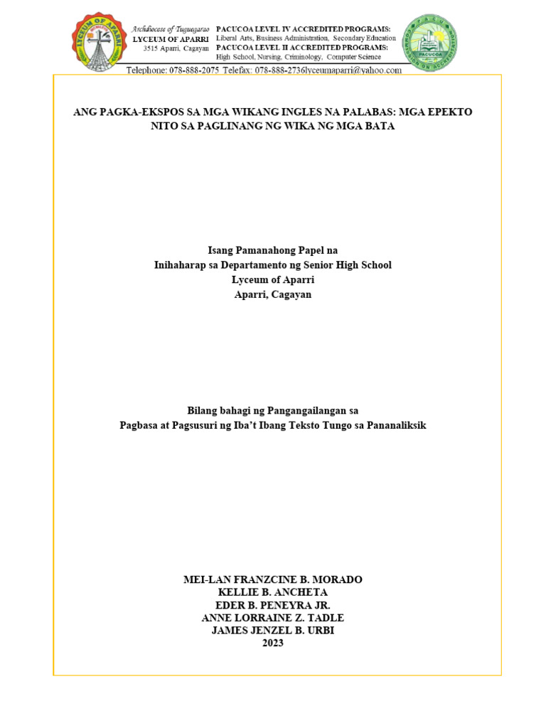 Group 3 Term Paper Final | PDF