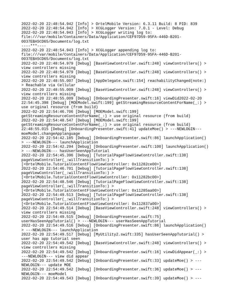 Log | PDF | Cache (Computing) | Swift (Programming Language)