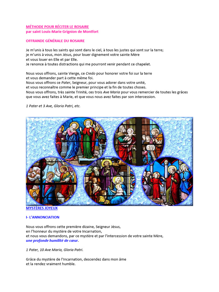 Méthode de Récitation du Rosaire | PDF | Rosaire | Marie, mère de Jésus