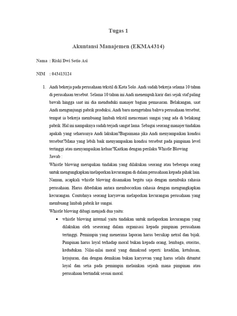 Tugas 1 AKMEN | PDF | Bisnis