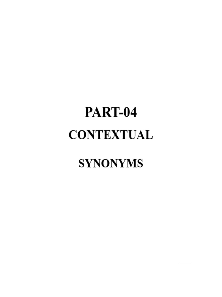 Ch-4.00-Excercsie-Contextual Synonyms-English | PDF
