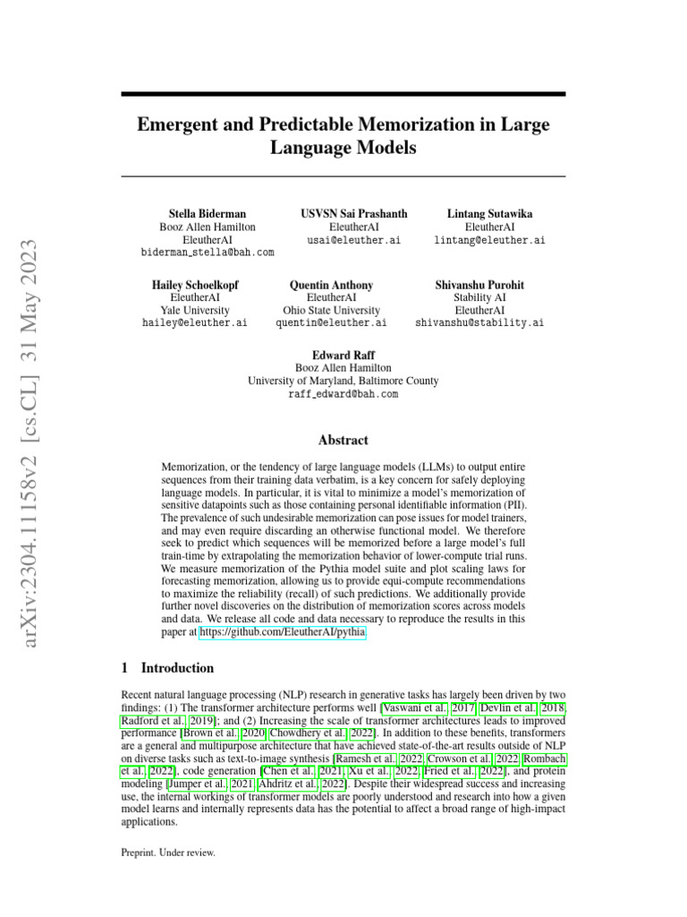Emergent and Predictable Memorization in Large Language Models | PDF | Forecasting | Power Law