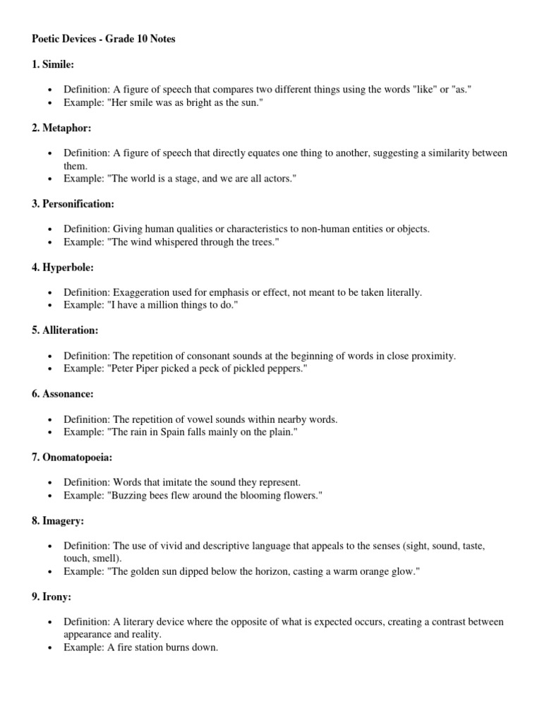 Poetic Devices | PDF | Poetry | Phonaesthetics