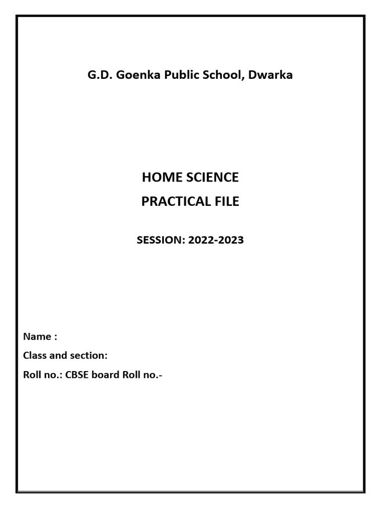 XII Practical 2022-23 | PDF | Foods | Meal