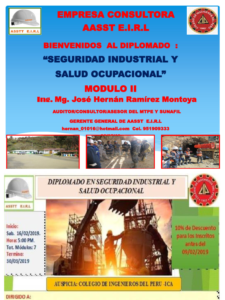 Diplomado Modulo Ii Seguridad Industrial y Salud Ocupacional Ii | PDF ...