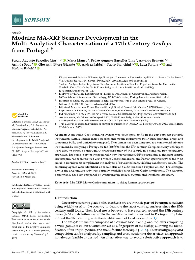 Modular MA-XRF Scanner Development in The Multi-Analytical ...