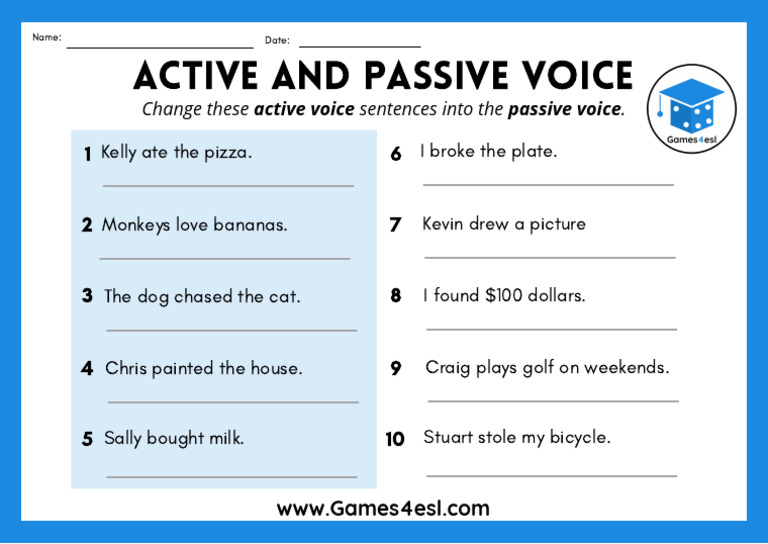 Active Voice Examples | PDF