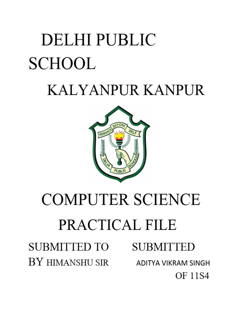 Cs Practical File Class 11 | PDF | Computer Programming | Computing