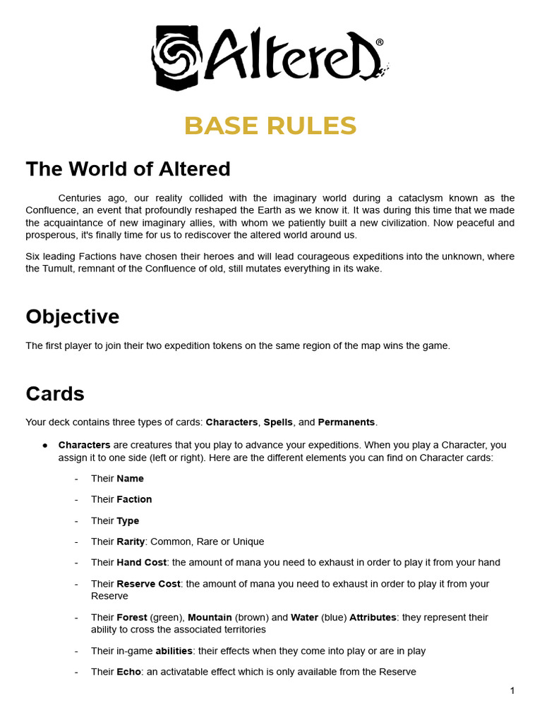 2023 Altered TCG Rules EN V2 | PDF | Playing Cards | Gaming