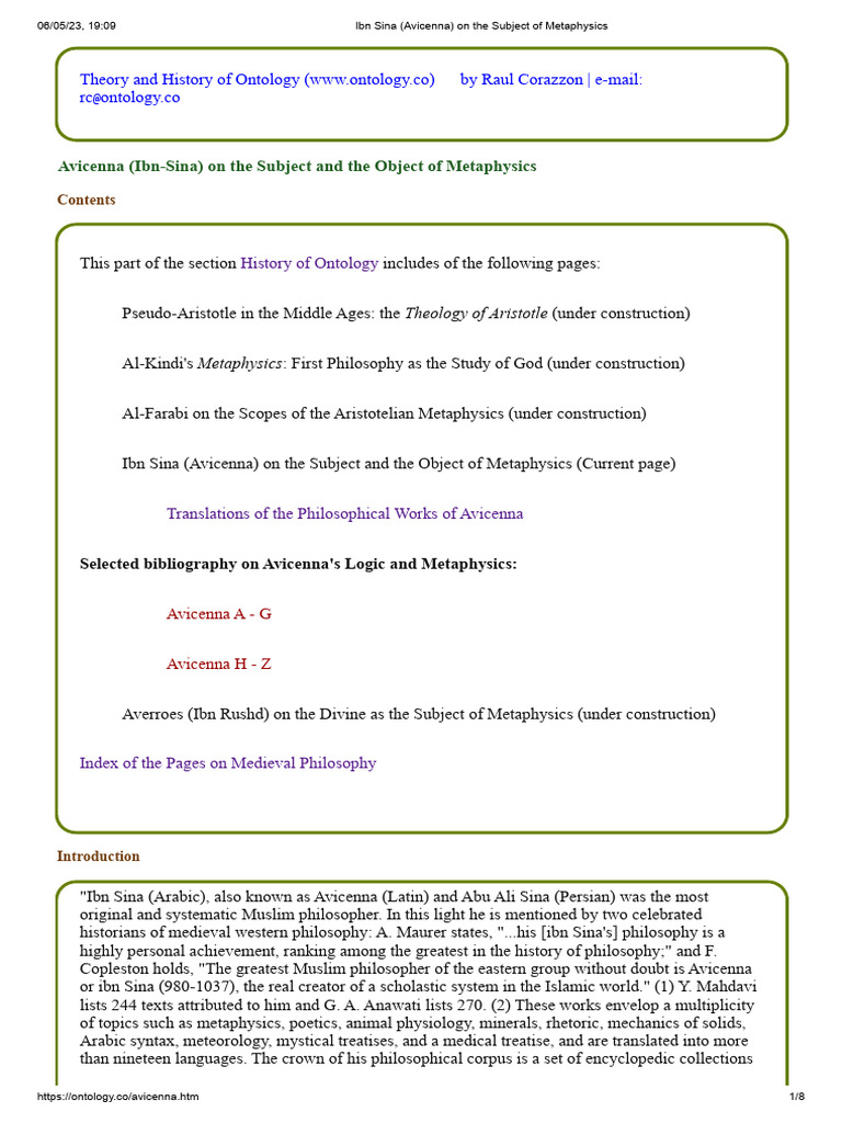 Avicenna | PDF | Islamic Philosophy | Existence