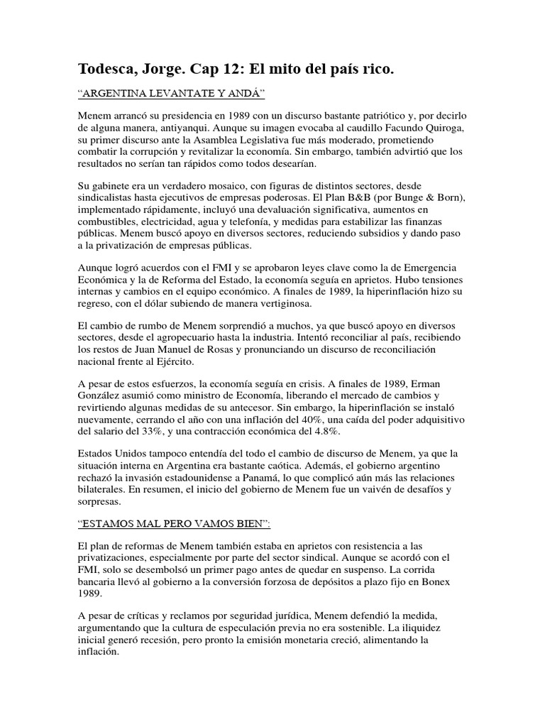 Resumen Cap 12 y 13 Todesca | PDF | Inflación | Economias