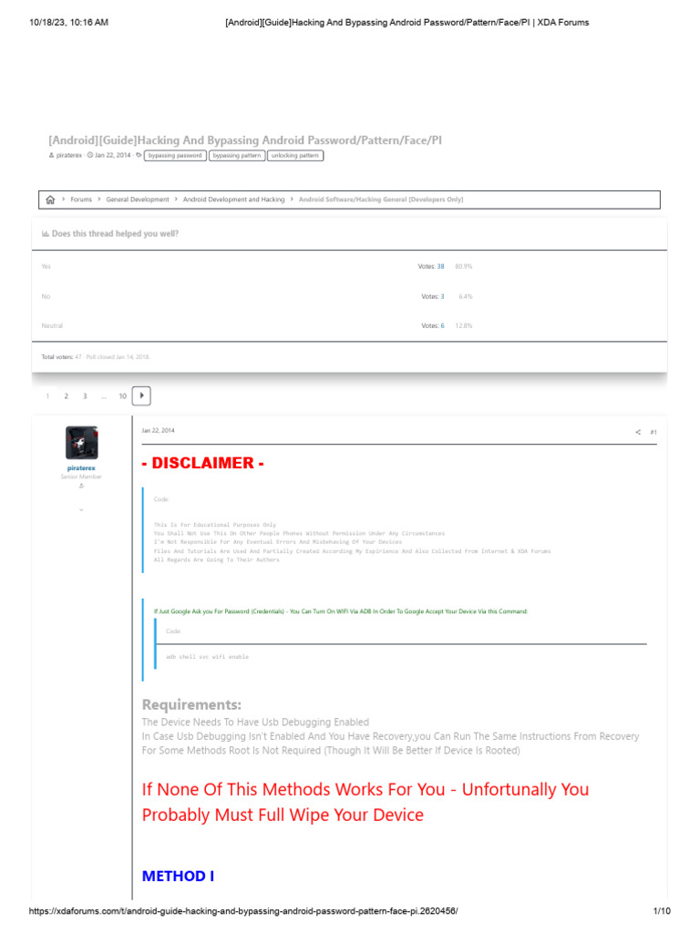 (Android) (Guide) Hacking and Bypassing Android Password - Pattern - Face - PI - XDA Forums ...