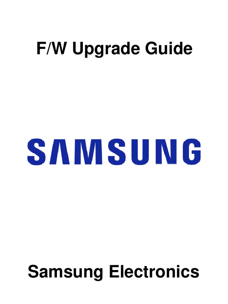 Samsung Firmware Upgrade Instructions | PDF