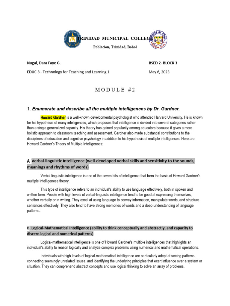 Educ 3 Module 2 2 Pdf Intelligence Interpersonal Communication